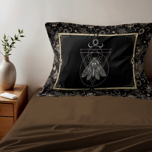 Occult Cicada Bedding, Witchy Esoteric Moth King Queen or Twin Duvet ...