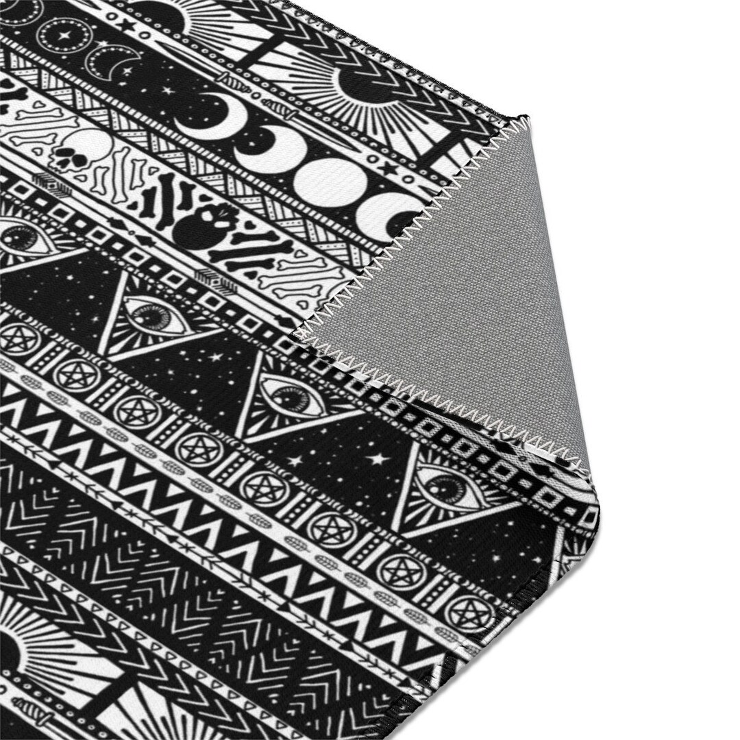 Tribal Witch Rug, Boho Goth Accent Carpet, Occult Satanic Witchy ...