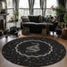 Witchy Snake Rug, Occult Serpent Skeleton Round Area Carpet W/ Esoteric ...