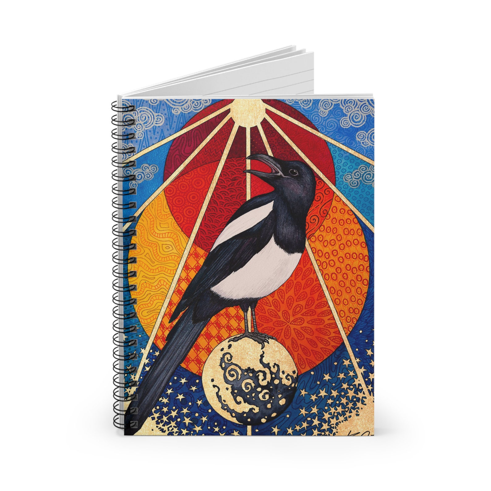 Esoteric Magpie Planner, Mystical Occult Corvid Spiral Dream Journal ...