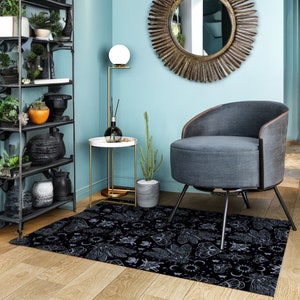 Witchy Cicada Rug, Occult Gothic Moth & Scarab Print Carpet for Outdoor ...