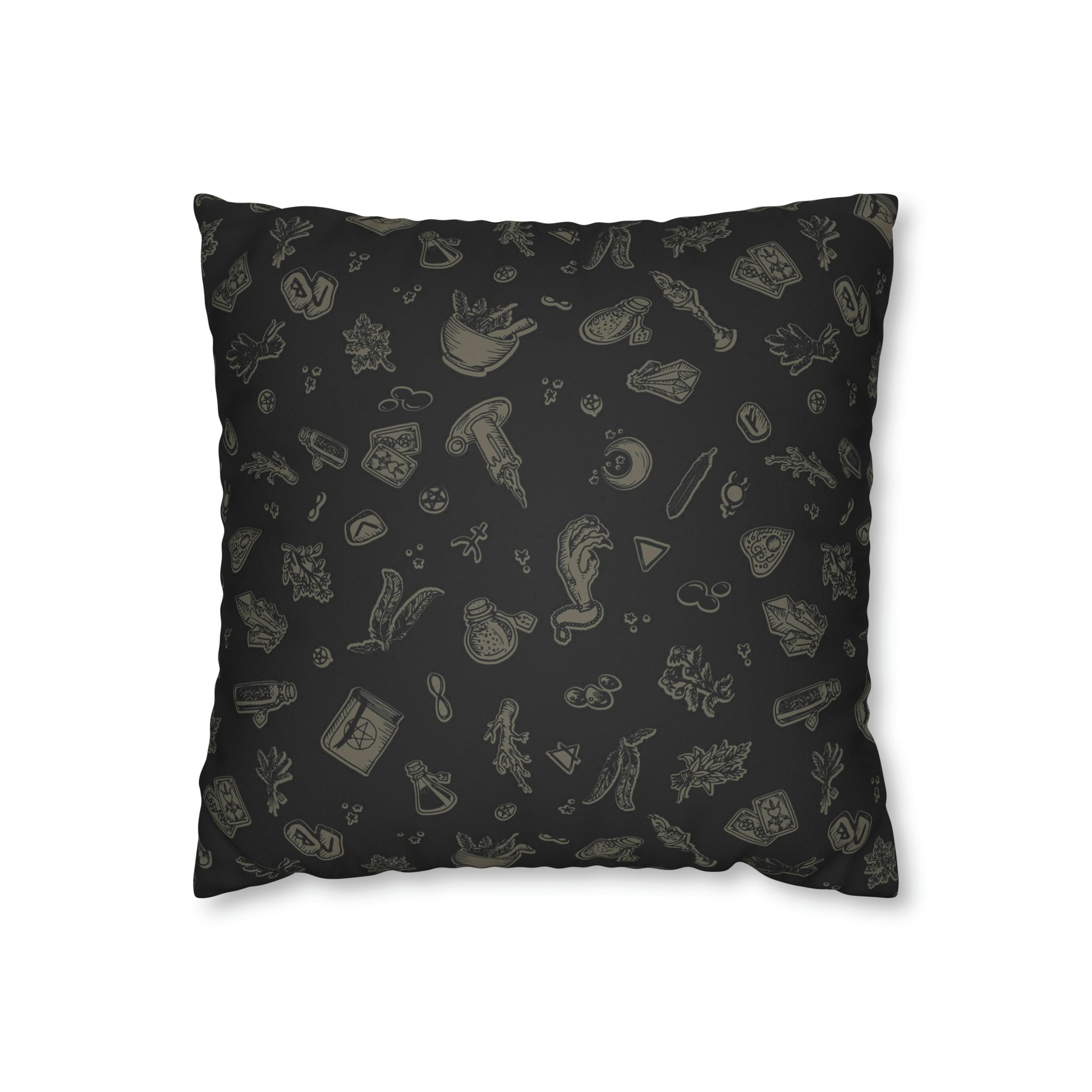Occult Snake Throw Pillow - Gothic Decorative Cushion Pillowcase for a ...