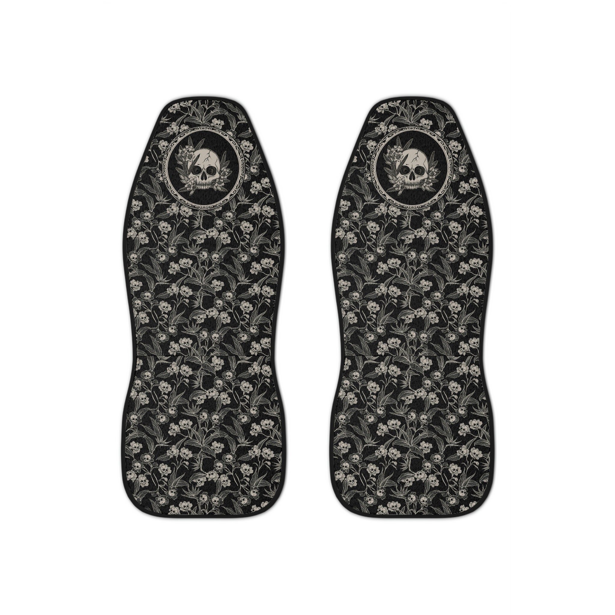 Goth Floral Car Seat Covers - Dark Cottagecore Aesthetic Vehicle Upholstery