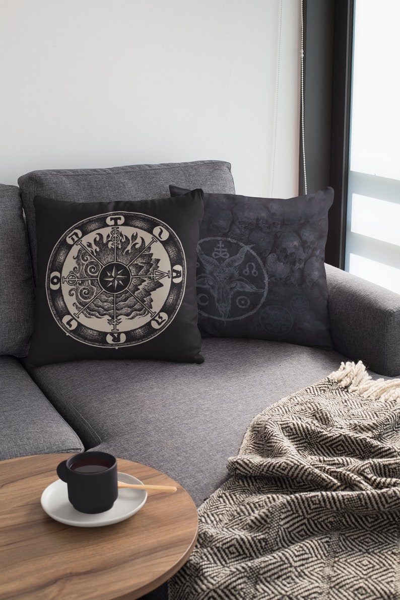 Baphomet Skull Pillow. Satanic Occult Home Decor. Dark & Spooky ...