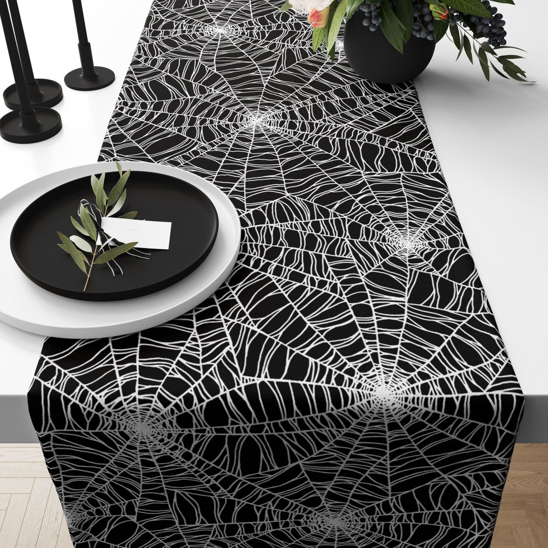 Spider Web Table Runner Spooky Halloween Haunted Dinner Party - Etsy