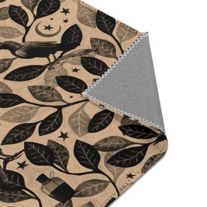 Witchy Raven Rug, Gothic Watercolor Indoor or Outdoor Area Carpet W ...