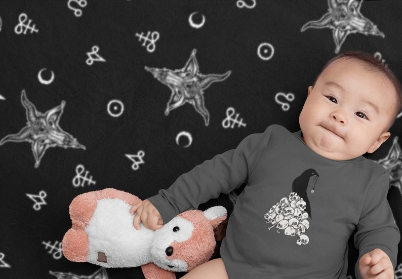 Baphomet Crib Sheets. Occult Baby Bedding. Satanic Symbols Black ...