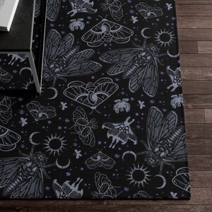 Witchy Cicada Rug, Occult Gothic Moth & Scarab Print Carpet for Outdoor ...