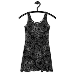 Macabre Victorian Dress, Spooky Gothic Skater Sundress W/ Human & Raven ...