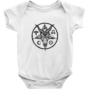 Occult Baby Bodysuit. Little Witch Baphomet Infant Snap Jumper. Goth Baby Tee. Satanic Baby ...