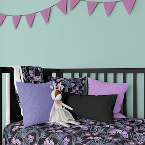 Pastel Goth Crib Sheets, Spooky Skull Flower Infant Cot Sheets in Pink ...