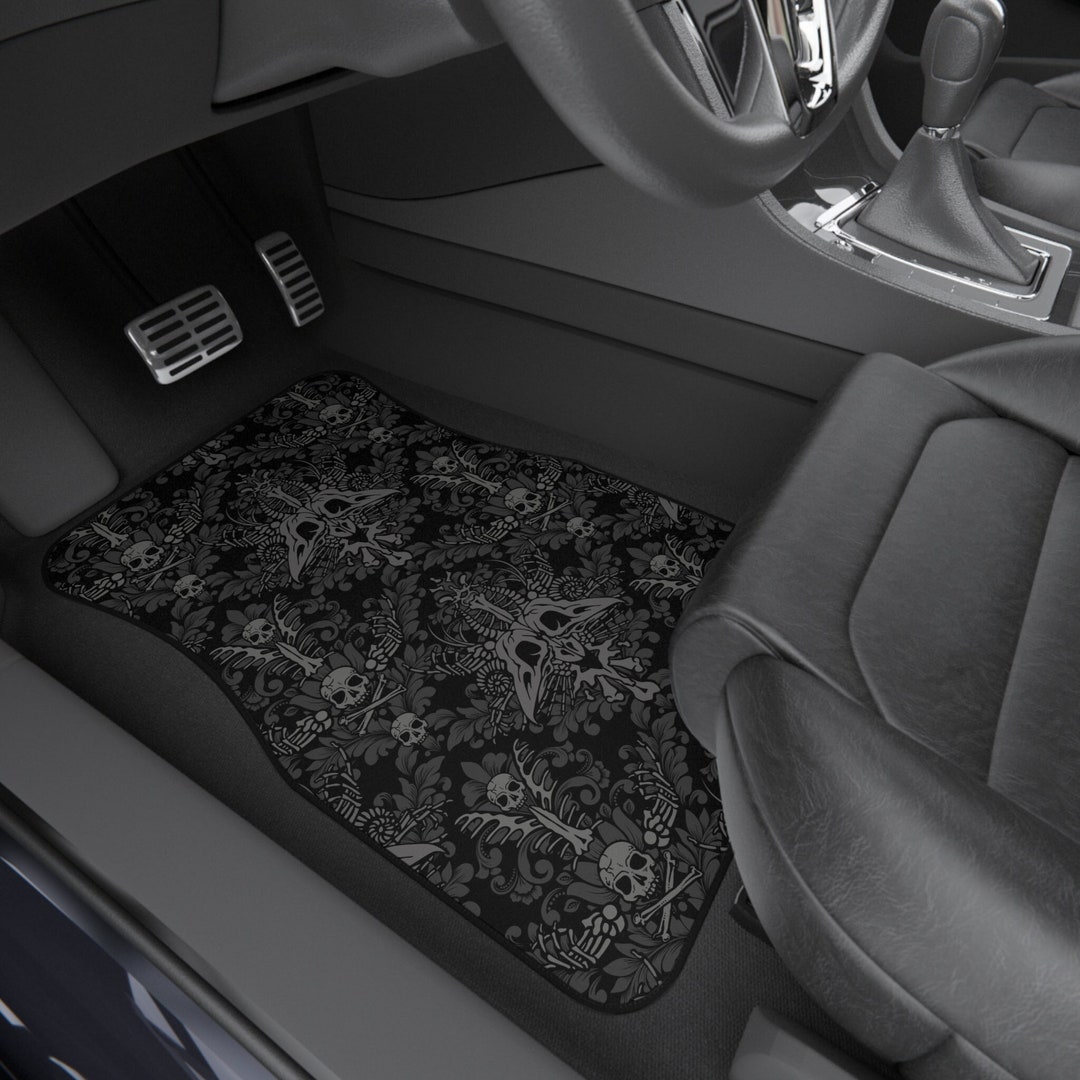 Spooky Victorian Car Mats, Gothic Damask Skull & Bone Vehicle Floor ...