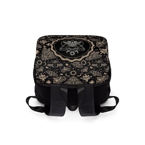 Witchy Cicada Book Bag W/ Occult Dark Academia Moth & Scarab Pattern. A Spooky School Backpack ...