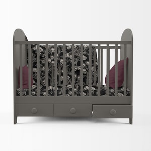 Gothic Floral Crib Sheet, Deadly Beautiful Spooky Skull Flower Infant ...