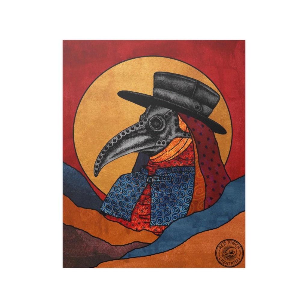 Plague Doctor Poster Occult Pandemic Saint Wall Art Dark - Etsy