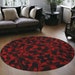 Red Watercolor Skull Rug, Round Gothic Macabre Botanical Watercolor ...