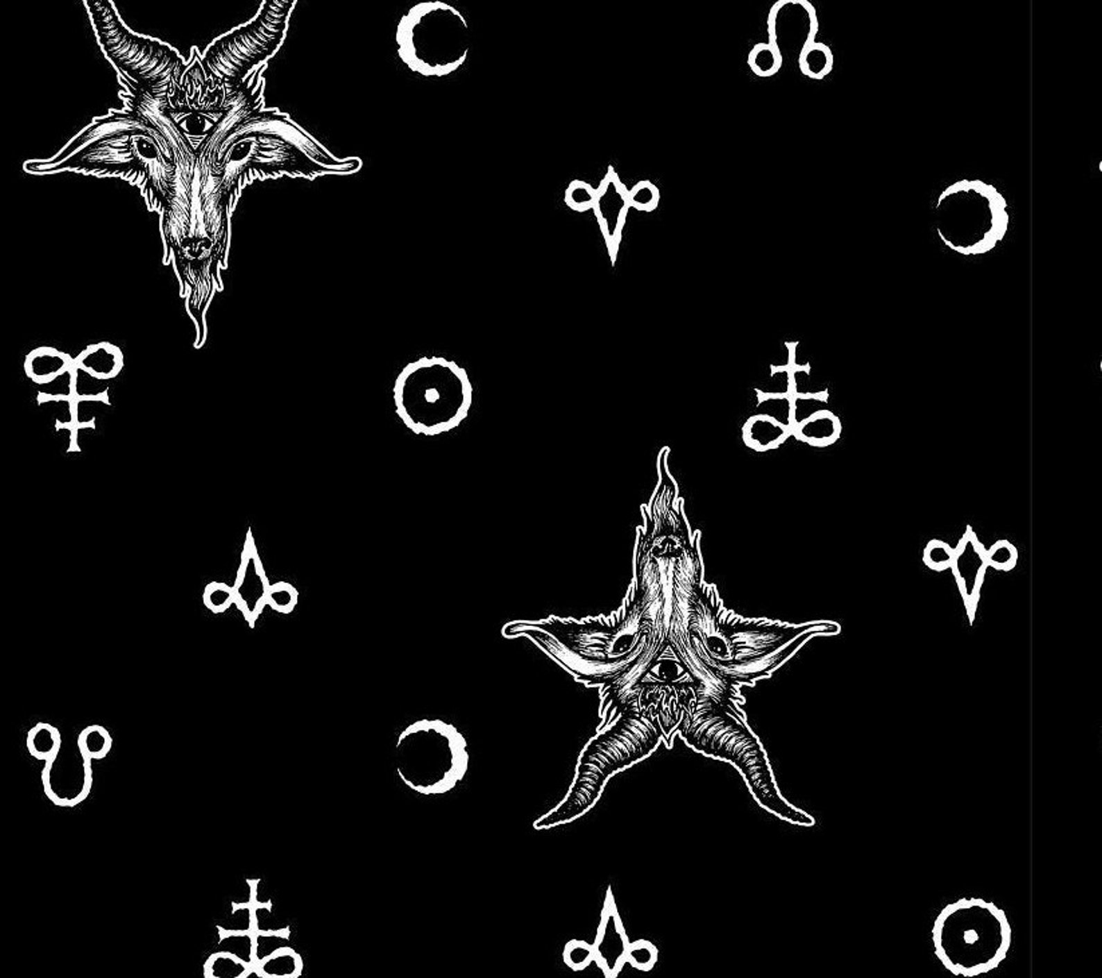 Baphomet Crib Sheets. Occult Baby Bedding. Satanic Symbols Black ...