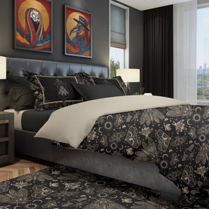 Occult Cicada Bedding, Witchy Esoteric Moth King Queen or Twin Duvet ...