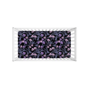 Pastel Goth Crib Sheets, Spooky Skull Flower Infant Cot Sheets in Pink ...