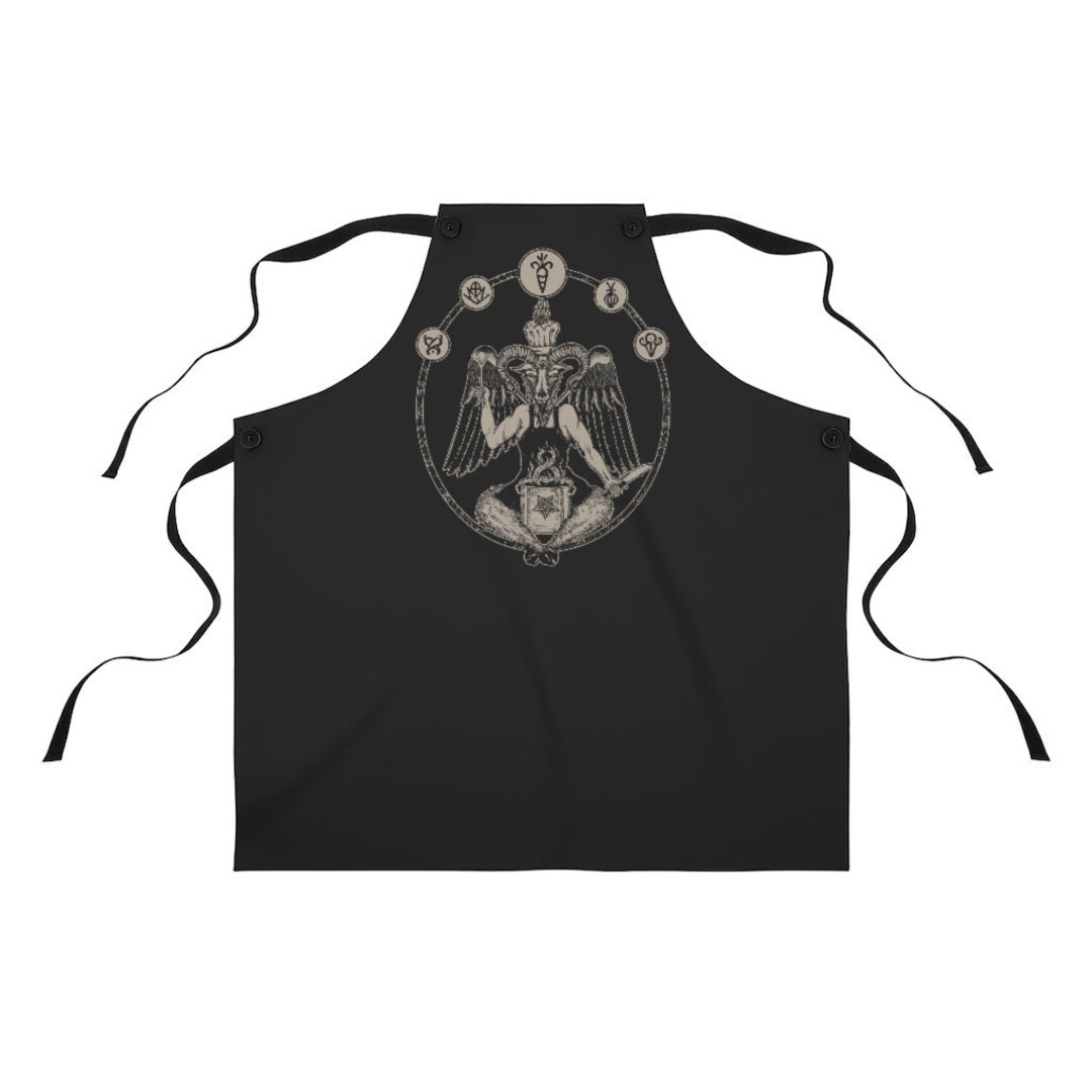 Chef Baphomet Apron, Satanic Home Cook Gift, Metalhead Chef Apron, Goth ...
