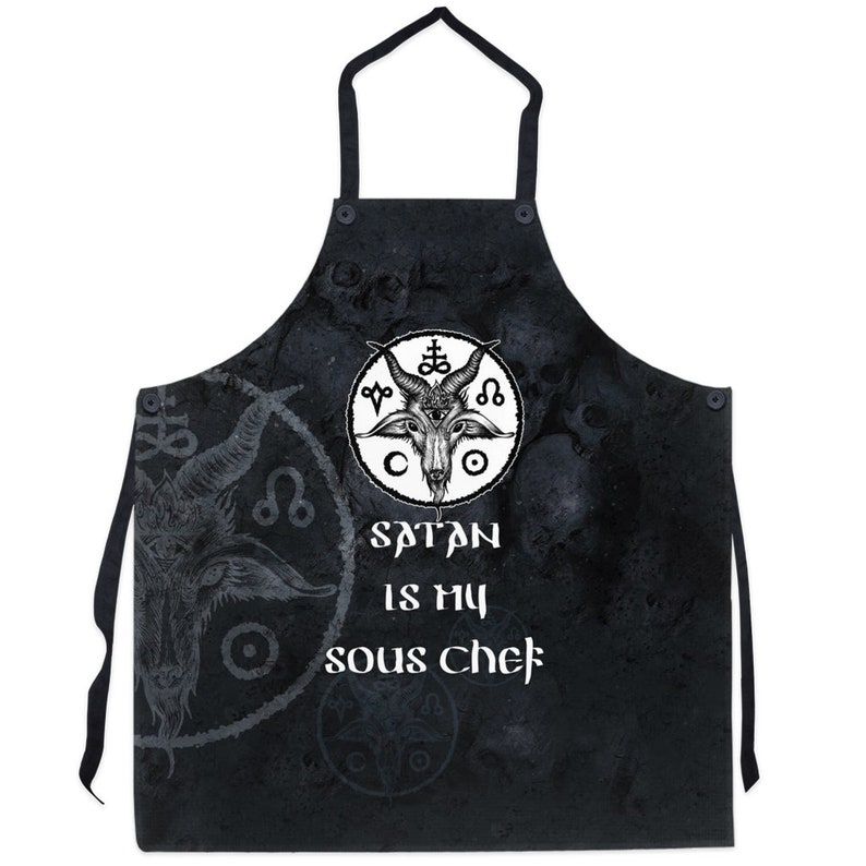 Satan Chef Apron. Satan is My Sous Chef. Funny Goth Black - Etsy