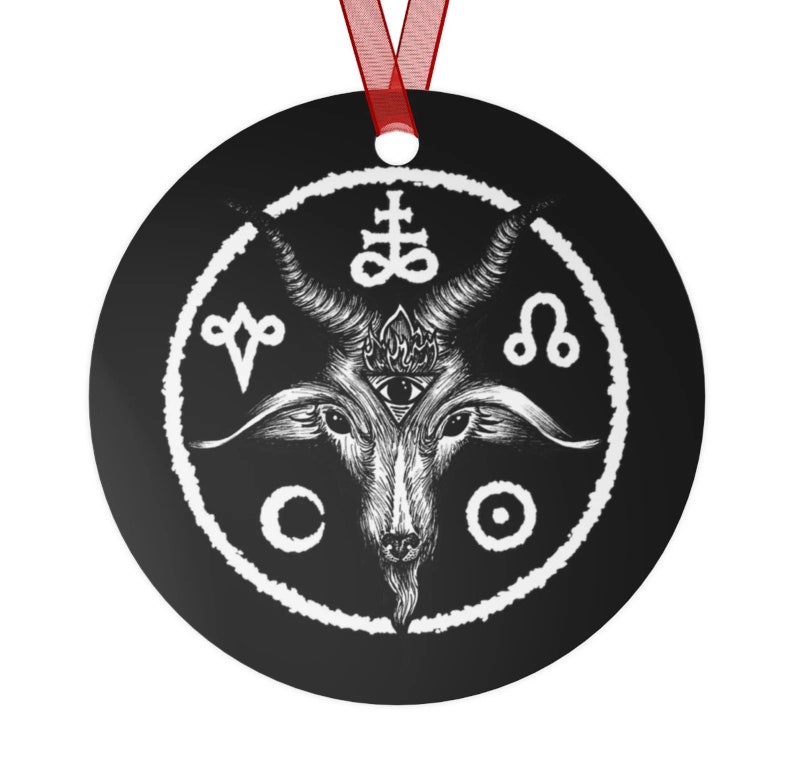 Baphomet Tree Ornaments. Pagan Holiday Decoration. Occult Halloween ...