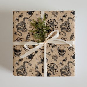 Occult Witchy Wrapping Paper Pack, Spooky Macabre Gift Wrap Sheets W ...