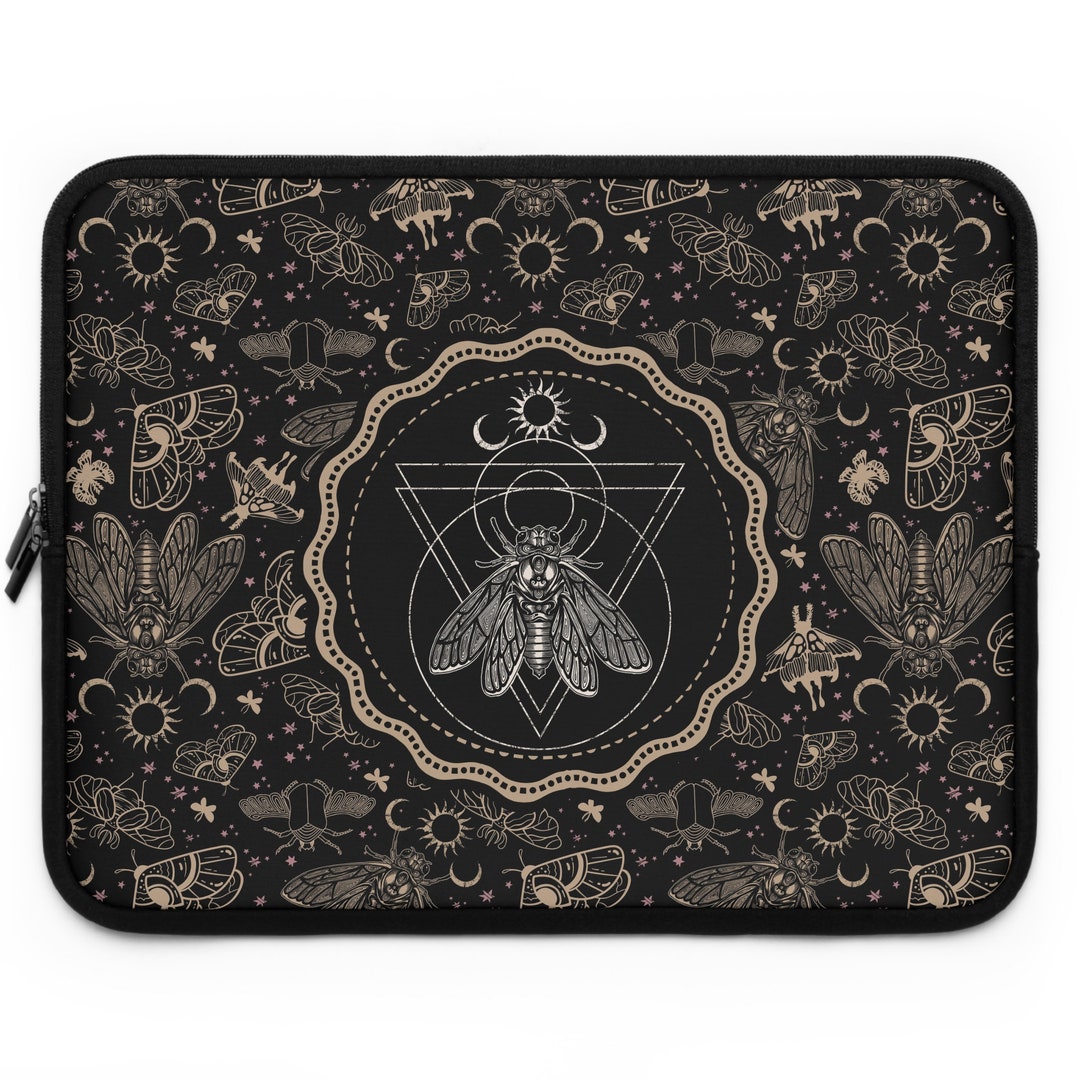 Occult Cicada Laptop Sleeve, Esoteric Witchy Moth Protective Tablet ...