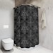 Macabre Victorian Shower Curtain, Damask Bones Goth Skull Bath Curtain ...