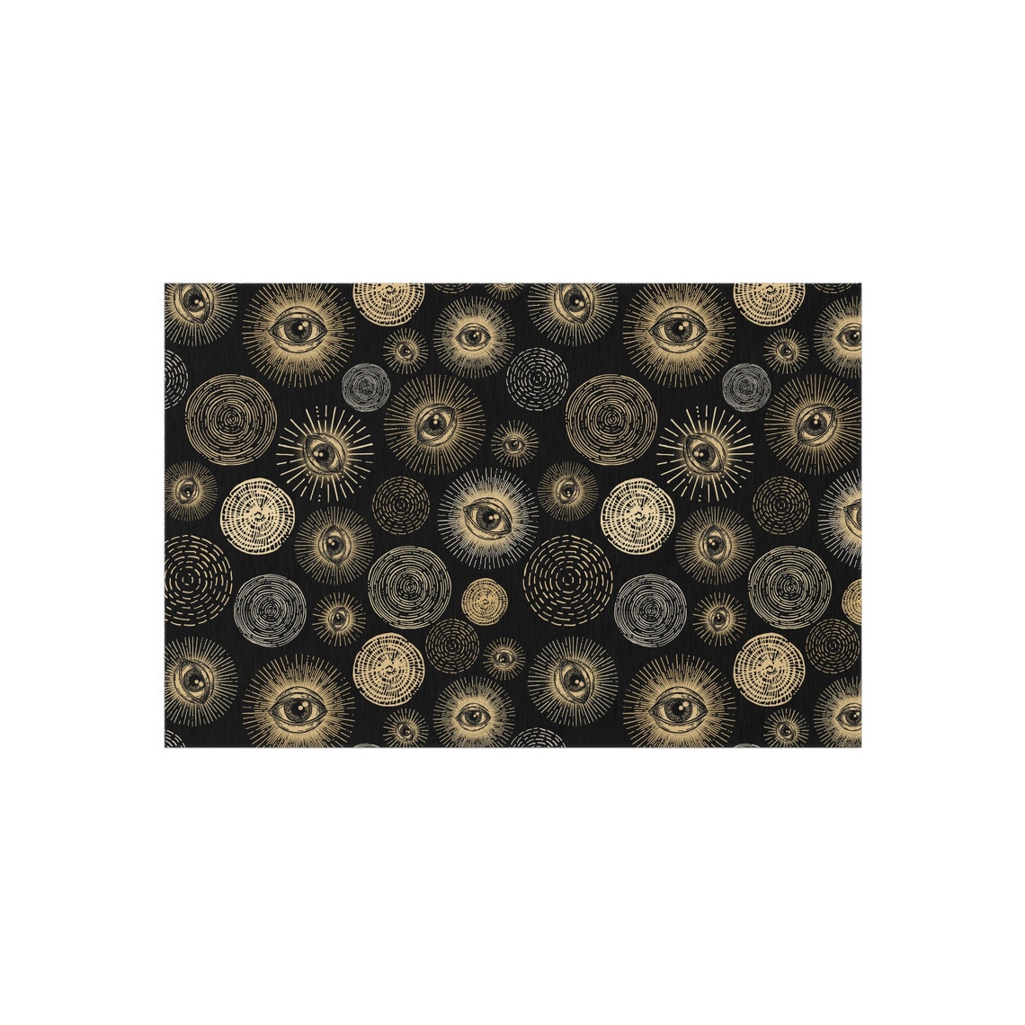 Occult Eye Rug Black & Gold Abstract Esoteric Geometric - Etsy