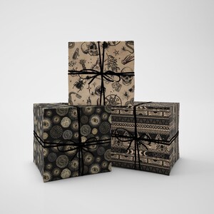 Occult Witchy Wrapping Paper Pack, Spooky Macabre Gift Wrap Sheets W ...