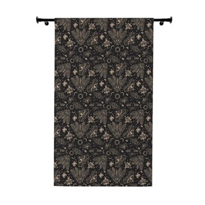 Esoteric Cicada Curtain, Witchy Goth Window Curtain W Celestial Moth ...