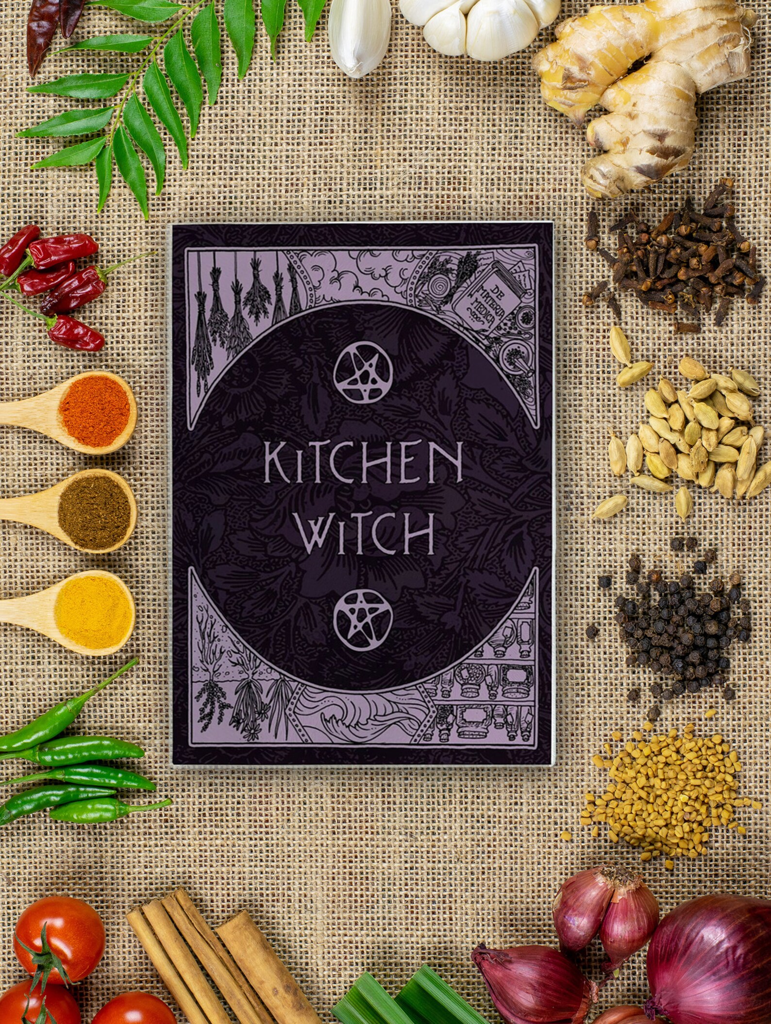 Kitchen Witch Cutting Board Witchy Herbalist Medicine Woman - Etsy