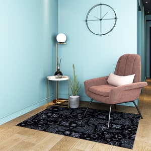 Witchy Cicada Rug Occult Gothic Moth & Scarab Print Carpet - Etsy