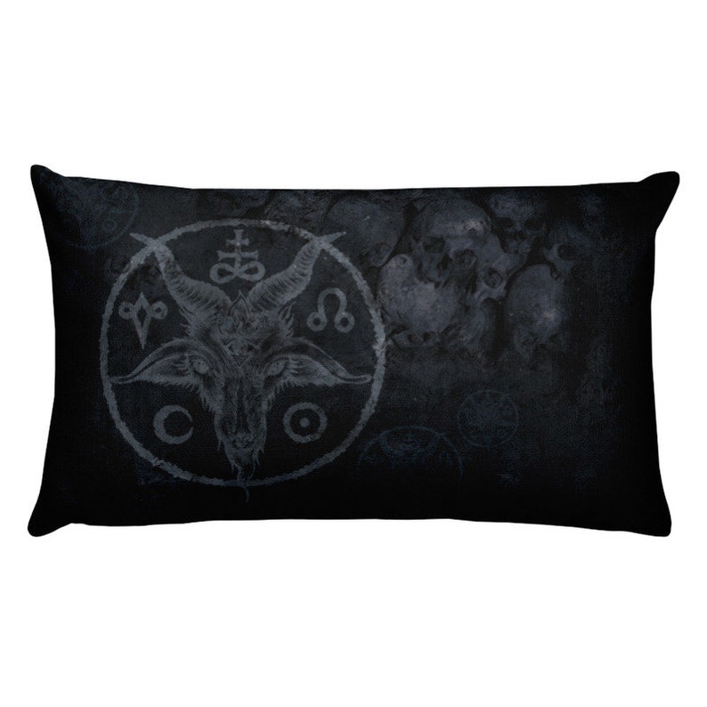 Baphomet Skull Pillow. Satanic Occult Home Decor. Dark & | Etsy