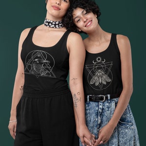 Occult Raven Tank, Gothic Bird Racerback, Satanic Crow Tanktop, Witchy ...