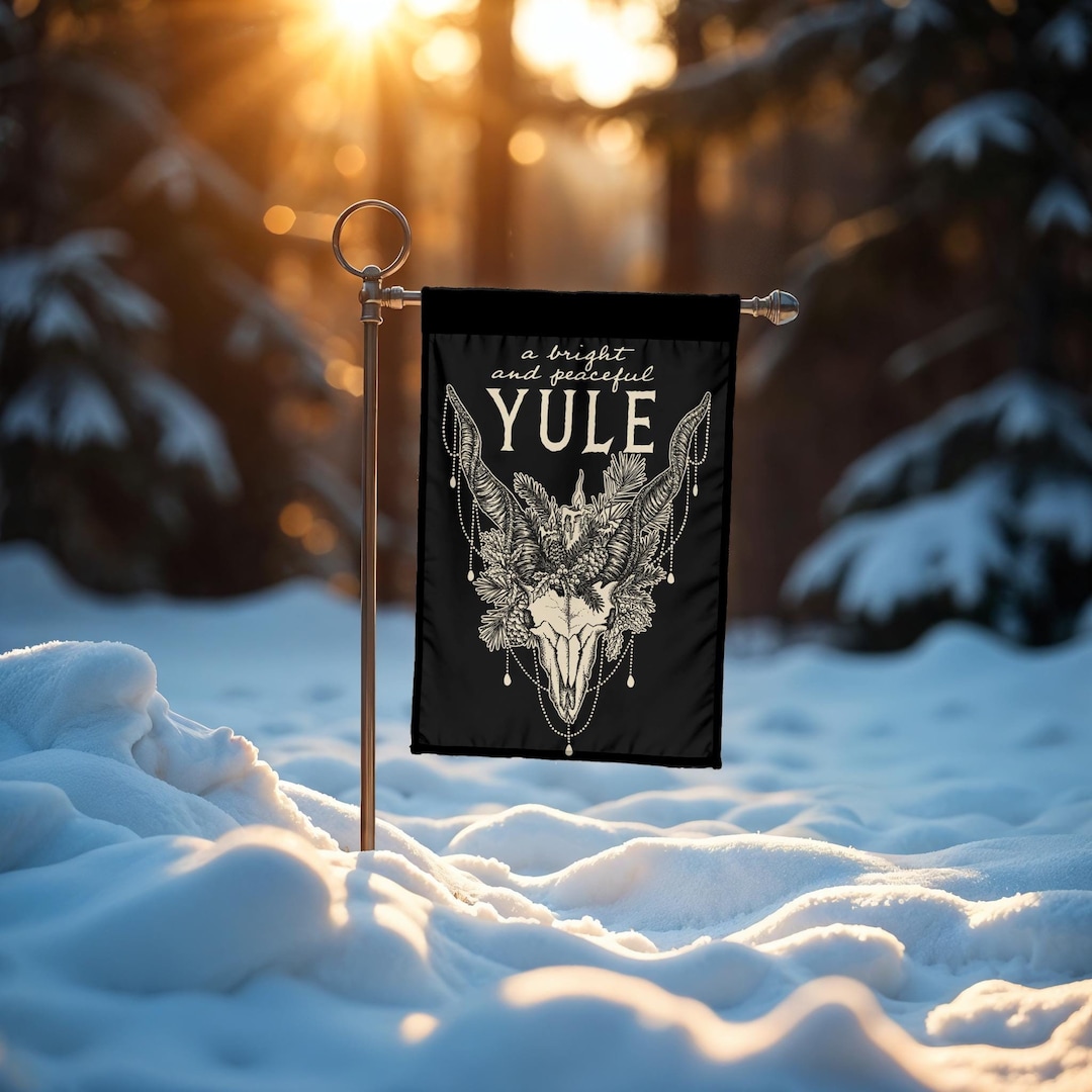 Yule Garden Banner, Pagan Holiday Yard House Flag for Festive Witchy ...