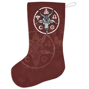 Satanic Christmas Stocking, Occult Baphomet Xmas Mantle Decor, A ...