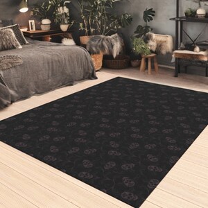 Dark Academia Rug, Elegant Gothic Human Skull Indoor/outdoor Area ...