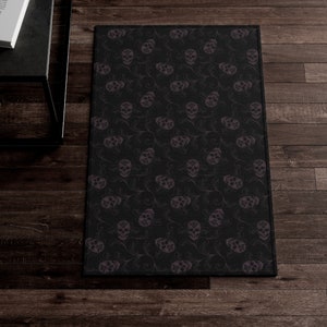 Dark Academia Rug, Elegant Gothic Human Skull Indoor/outdoor Area ...