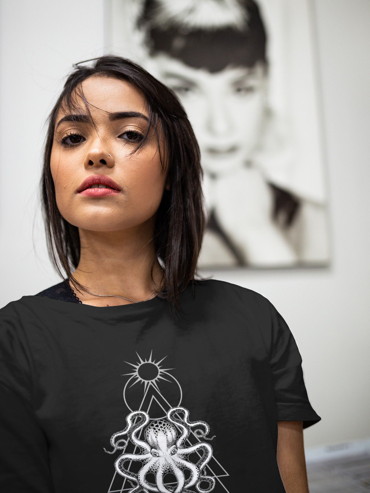 Occult Octopus Tee, Witchy Sea Creature Tshirt, Ritual Cephalopod Shirt ...