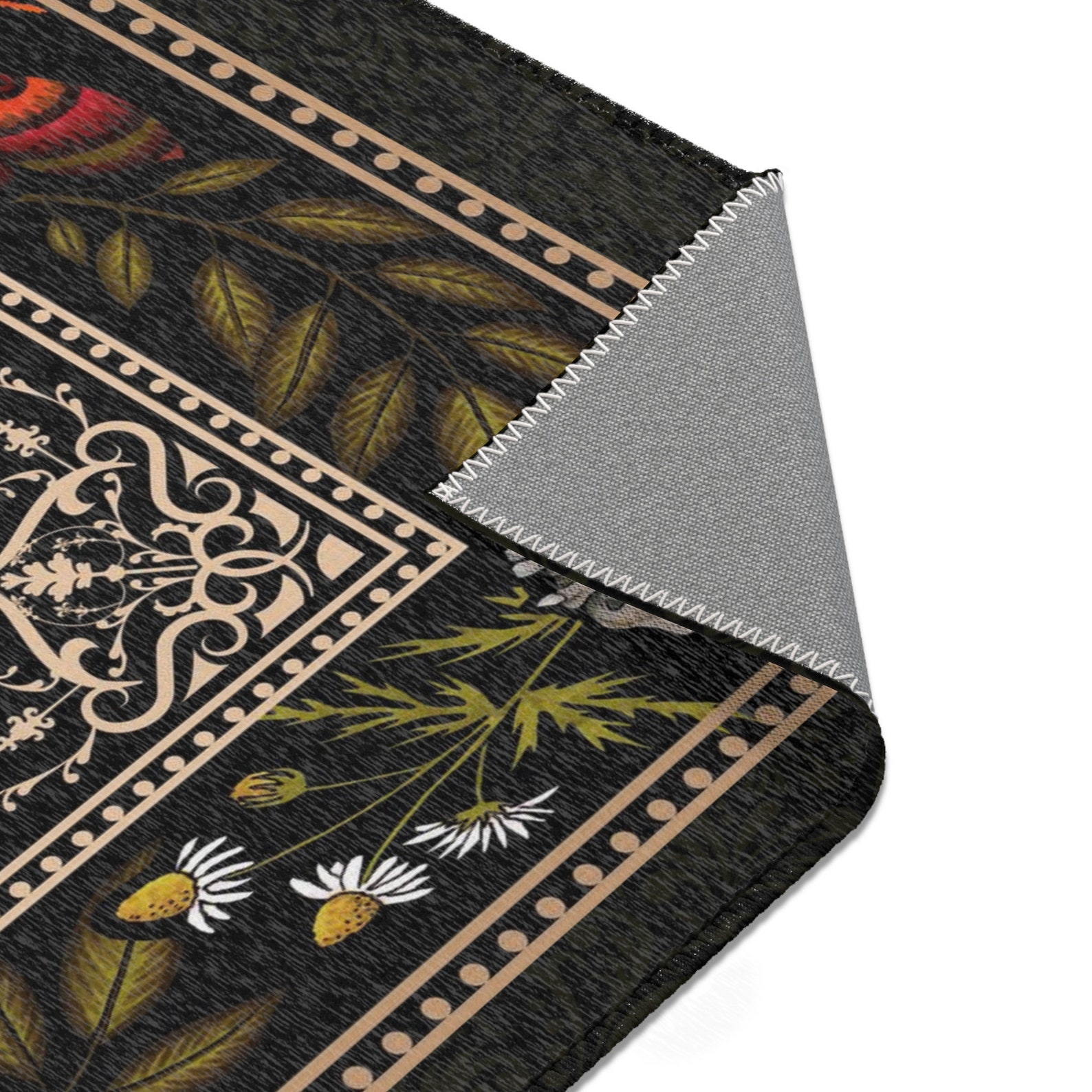 Dark Cottagecore Area Rug, Gothic Vintage Vibe Indoor or Outdoor Carpet ...