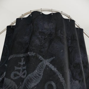 Satanic Shower Curtain, Occult Home Decor, Goth Housewarming Gift ...