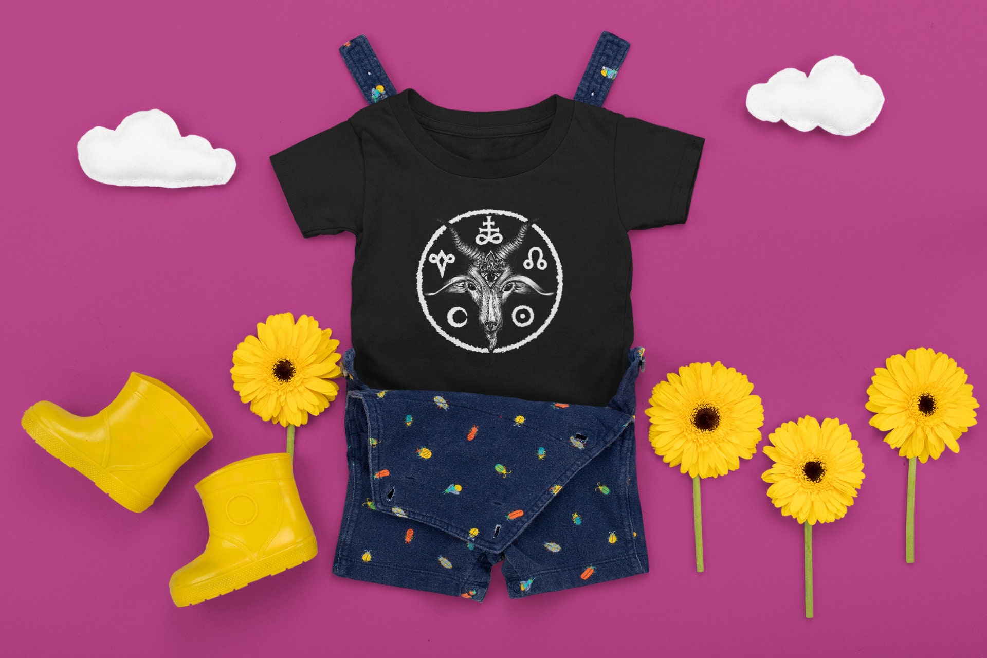 Baphomet Toddler Tee Satanic Kids Jersey Tshirt Occult Symbols - Etsy UK