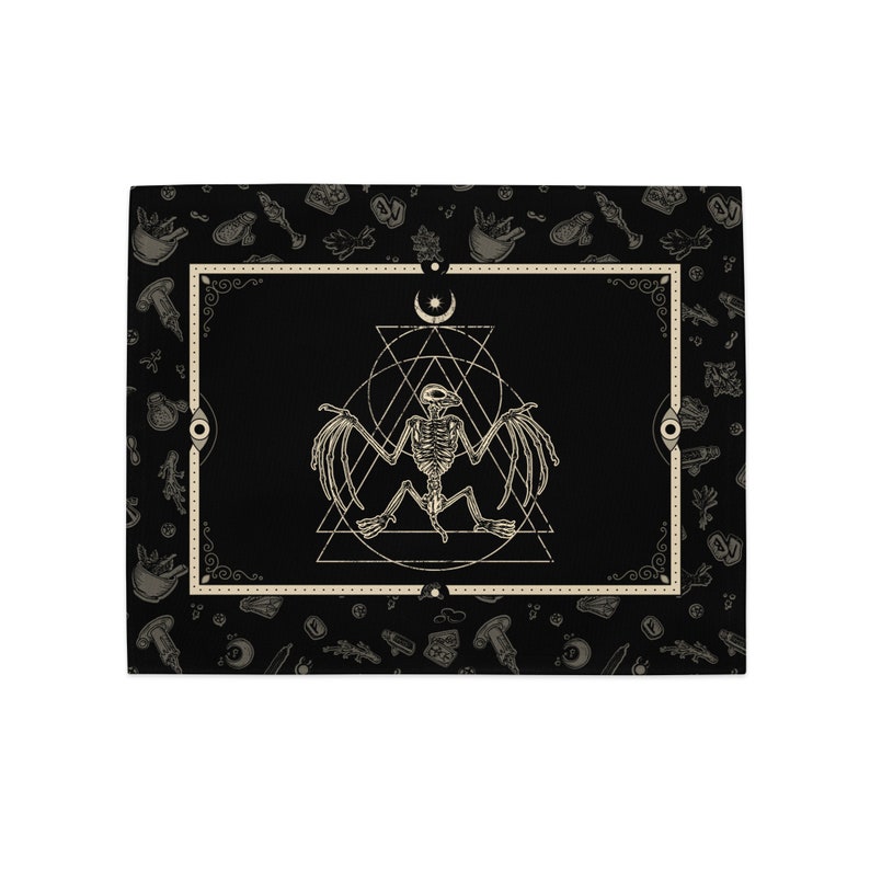 Bat Skeleton Placemat Set, Spooky Occult Gothic Dining Room Table ...