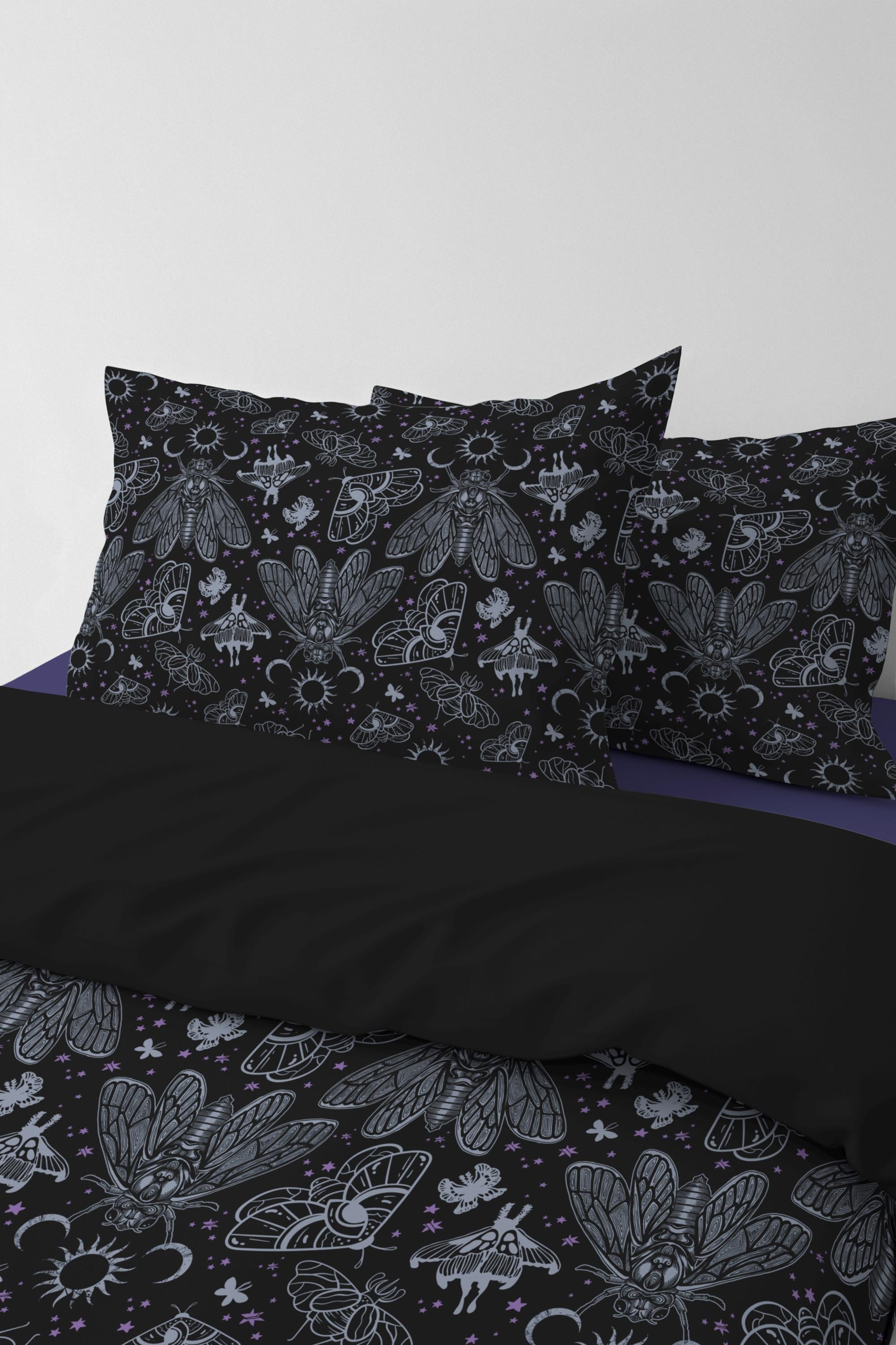 Witchy Cicada Bedding Set, Occult Moth 3-piece Duvet Cover ...