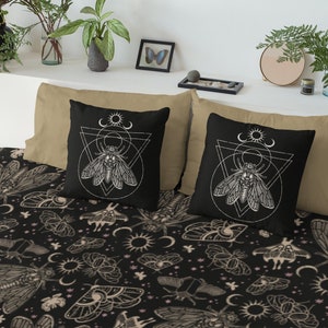 Occult Cicada Bedding, Witchy Esoteric Moth King Queen or Twin Duvet ...