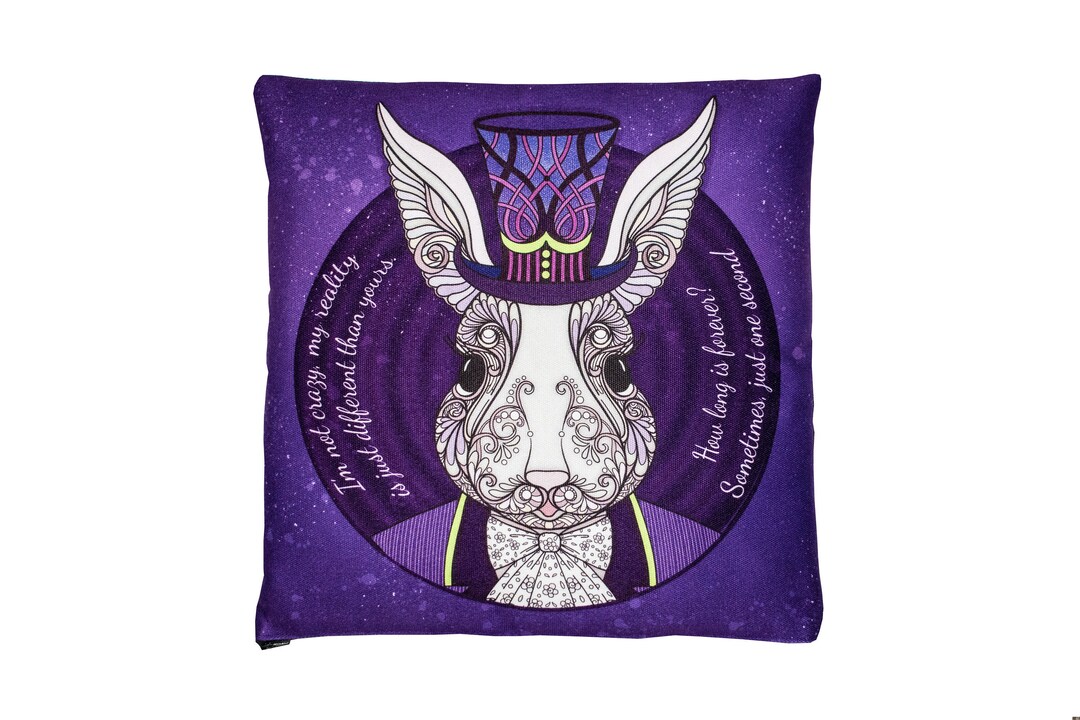 Steampunk Gothic White Rabbit / Alice in Wonderland Cushion - Etsy