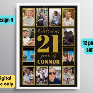 Photo Montage Poster / Photo Collage Board DIGITAL / Milestone Birthday ...