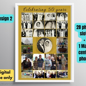 Photo Montage Poster / Photo Collage Board DIGITAL / Milestone Birthday ...